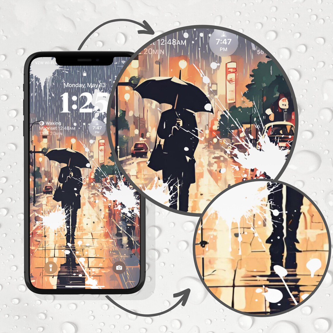 Fall Vibes iPhone Wallpaper: City Rain and Cozy Comfort Phone ...