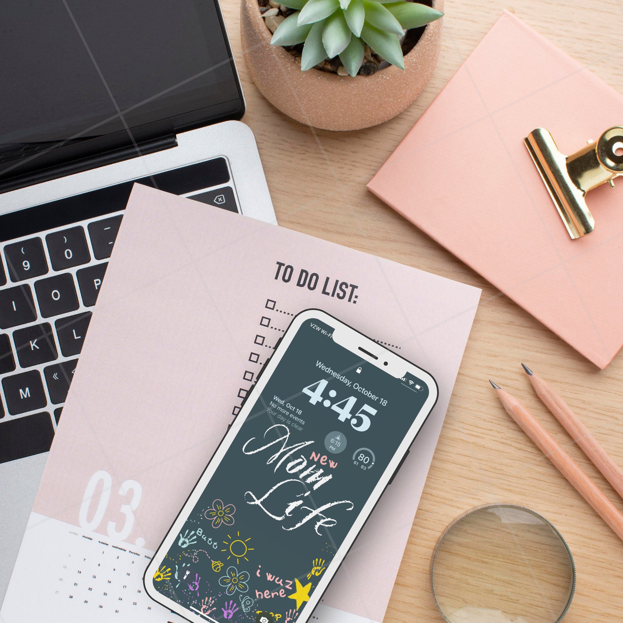 New Mom Life iPhone Wallpaper | One Phone Lock-screens | Mama Kids Art ...