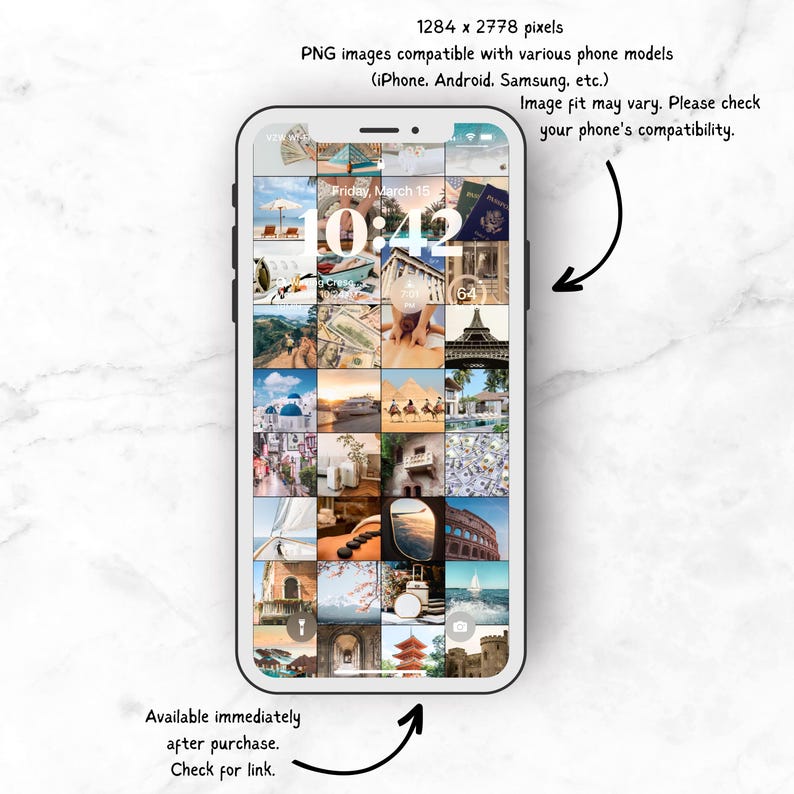 Editable Digital Vision Board iPhone Wallpaper: One Money & Abundance ...