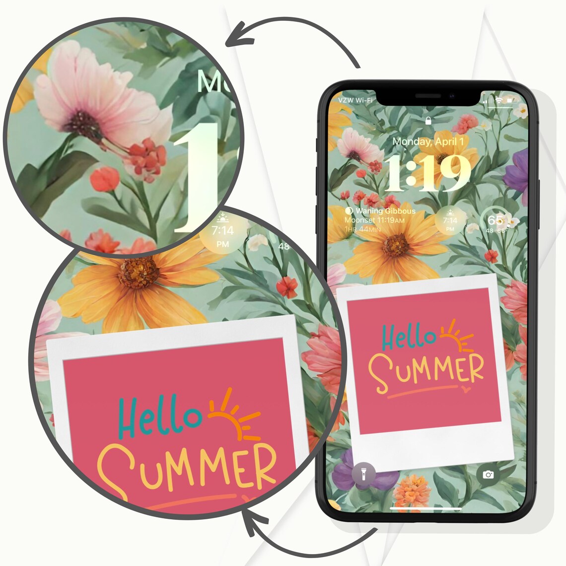 Sunny Days iPhone Wallpaper Trio: Summer-themed Phone Backgrounds ...