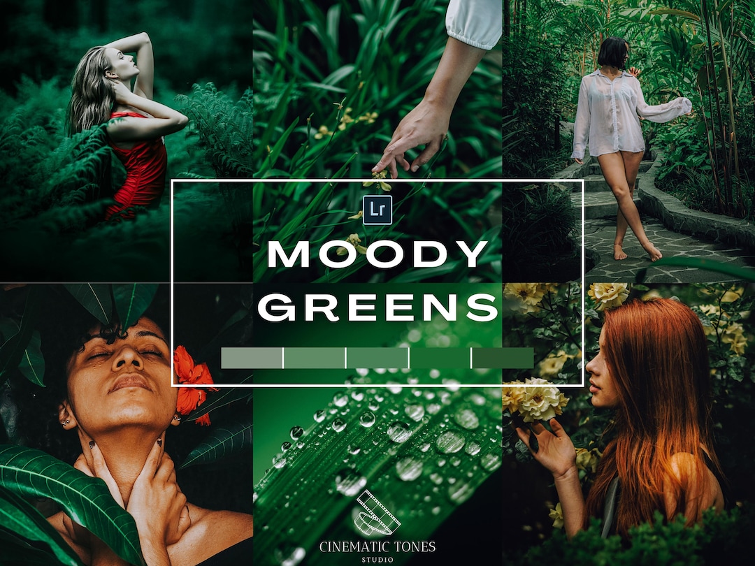 Moody Greens Portrait Presets for Lightroom Mobile and Desktop, Green ...