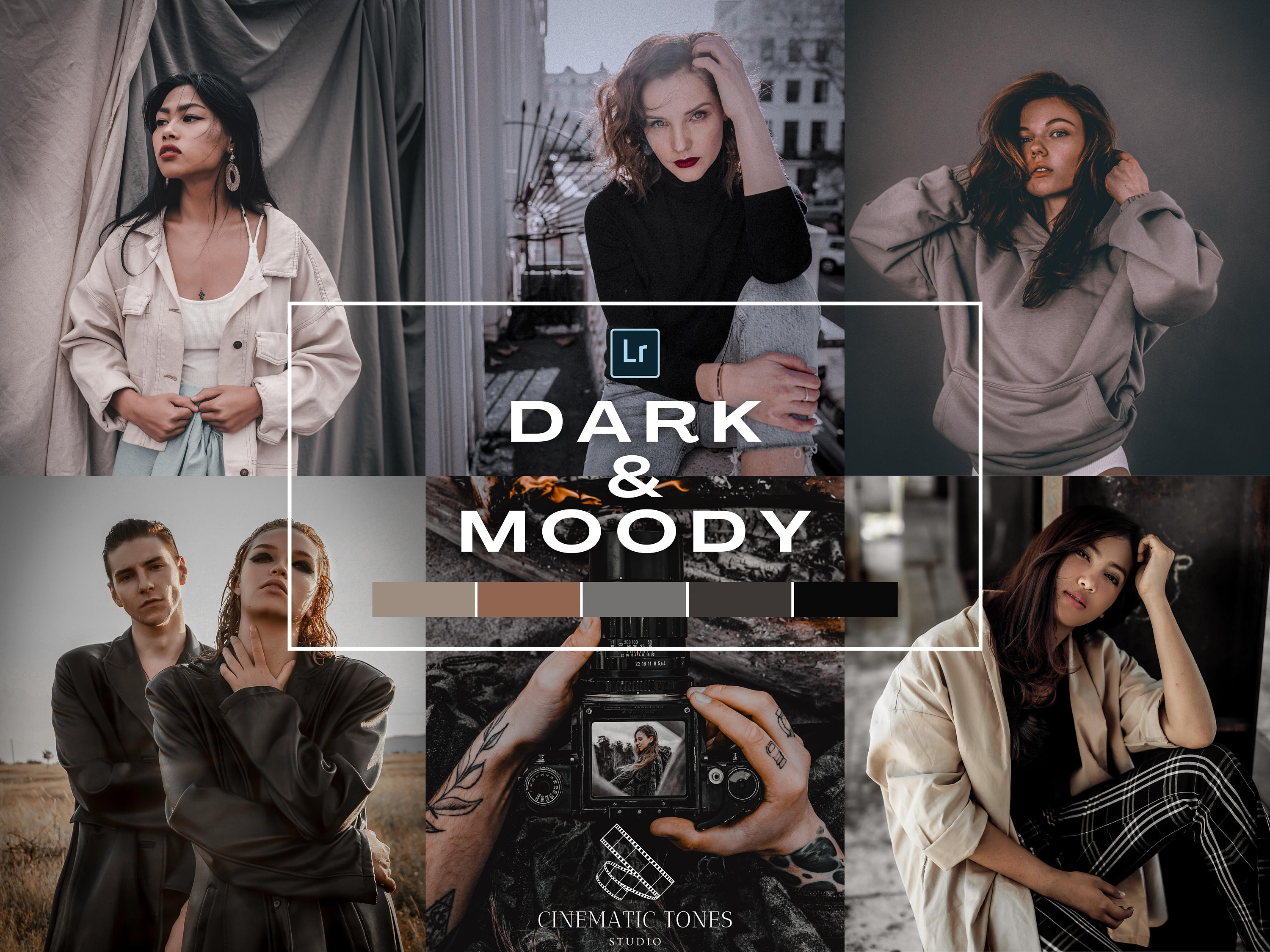 90 Moody Dark Lightroom Presets Bundle for Mobile & Desktop, Black ...