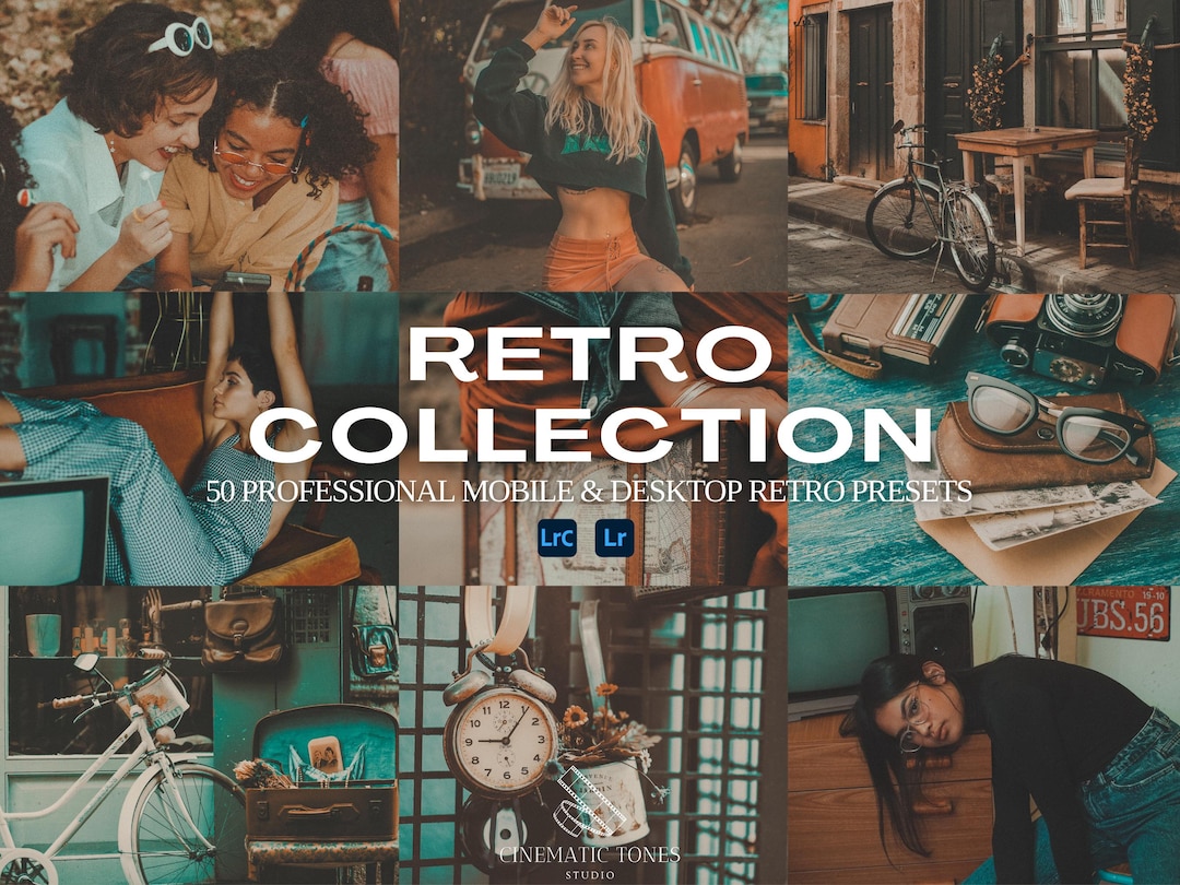 50+ Retro Presets Bundle for Lightroom Mobile & Desktop, Retro Filters ...