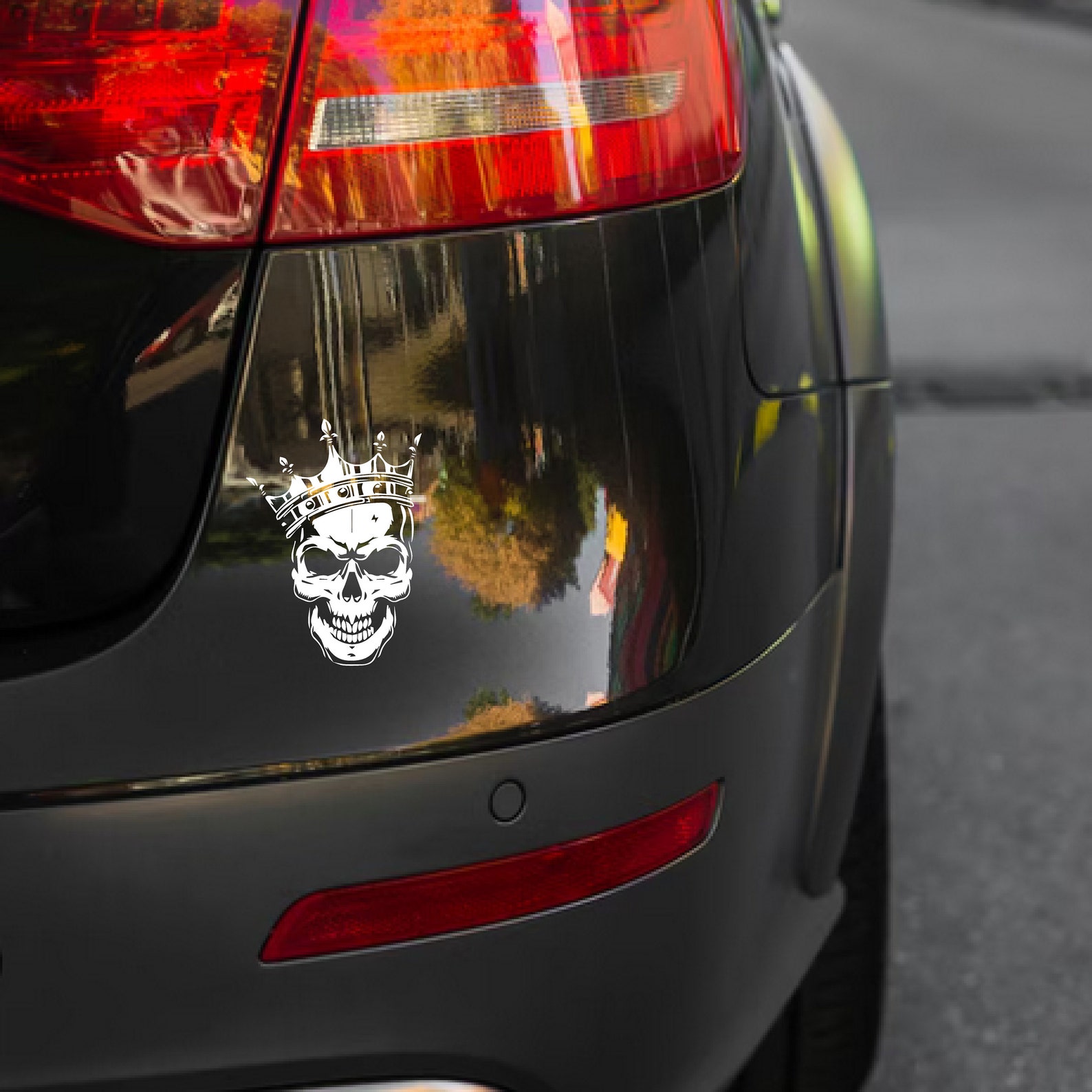 Cool Skull Skeleton Diecut Waterproof Sticker, Car Window Decal, Bumper ...