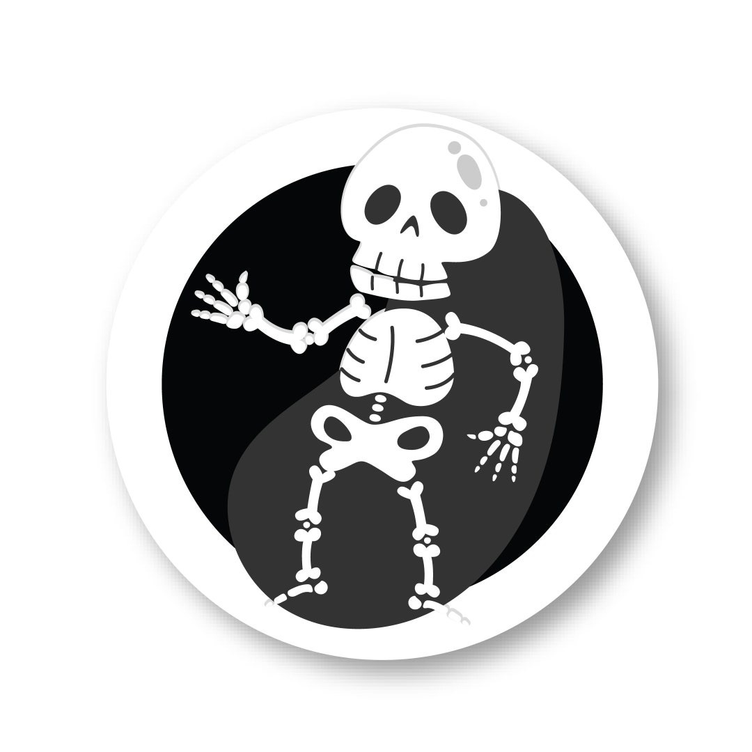 Cute Dancing Skeleton Waterproof Sticker, Car Window Decal, Bumper ...