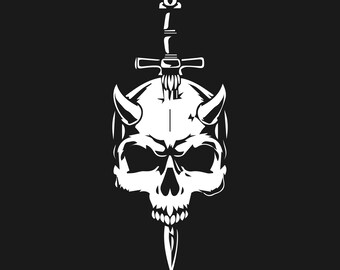 Cool Skull Skeleton Diecut Waterproof Sticker, Car Window Decal, Bumper ...