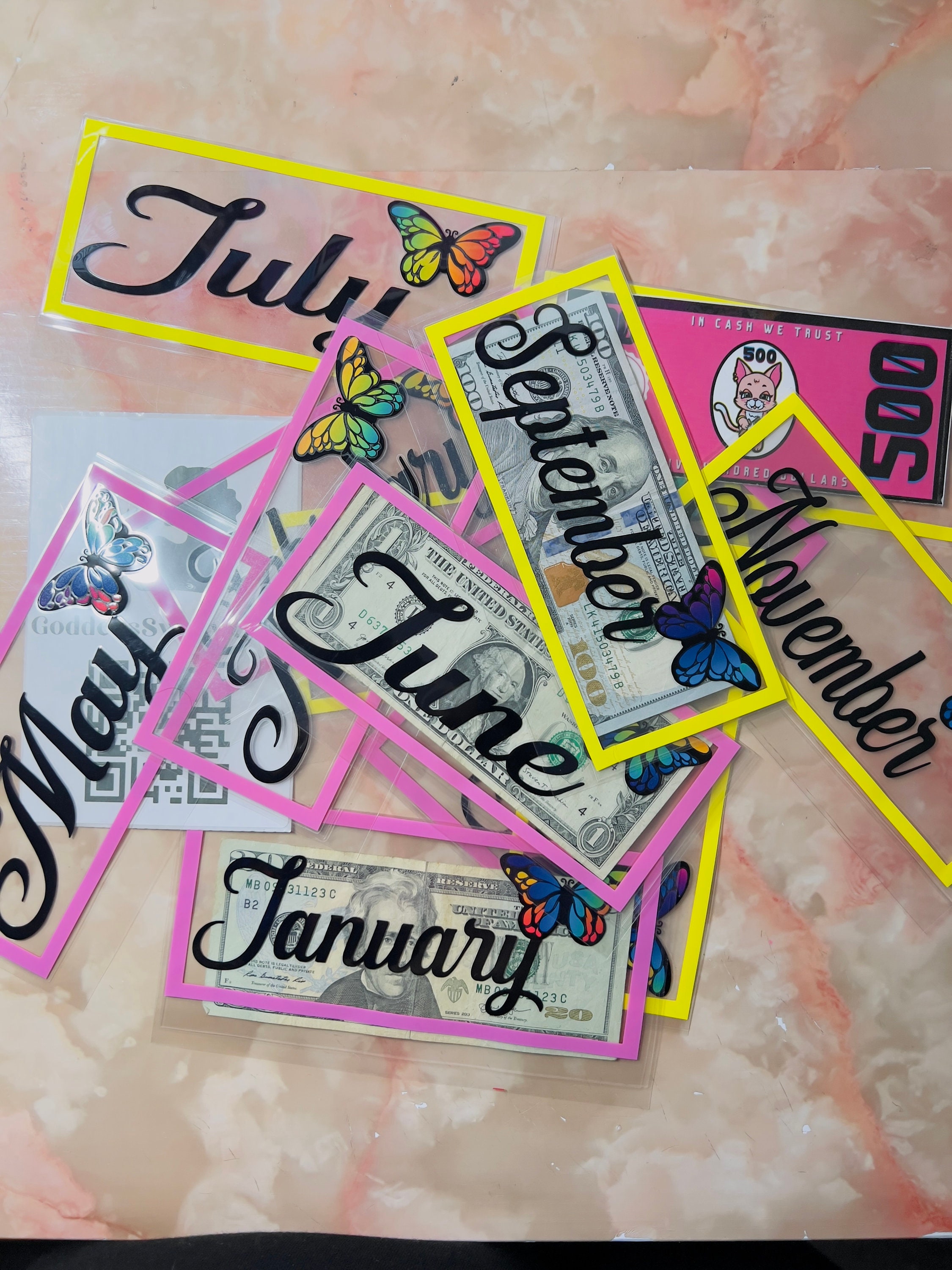 Clear Cash Laminated Envelopes Yearly Budgeting sinking - Etsy