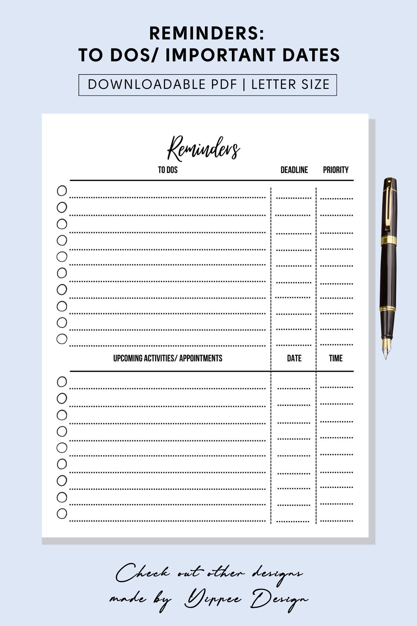 Blank to Do List Printable, Weekly to Do List, Daily to Do List ...