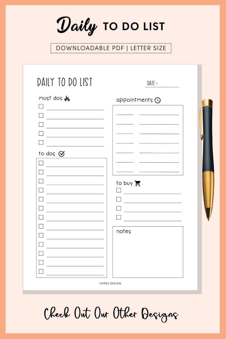 Blank to Do List Printable, Daily to Do List, to Do List, To-do List ...