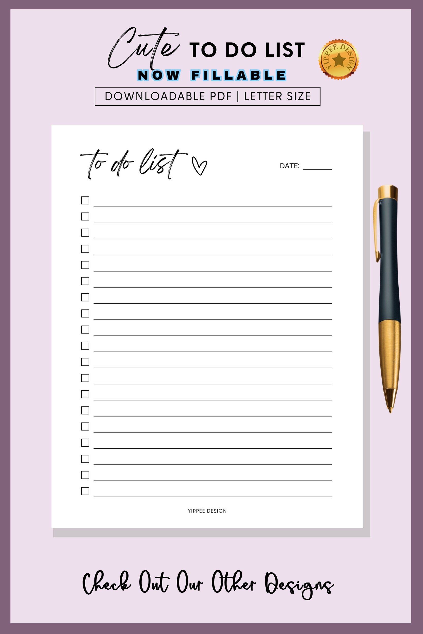 Cute Blank List Template