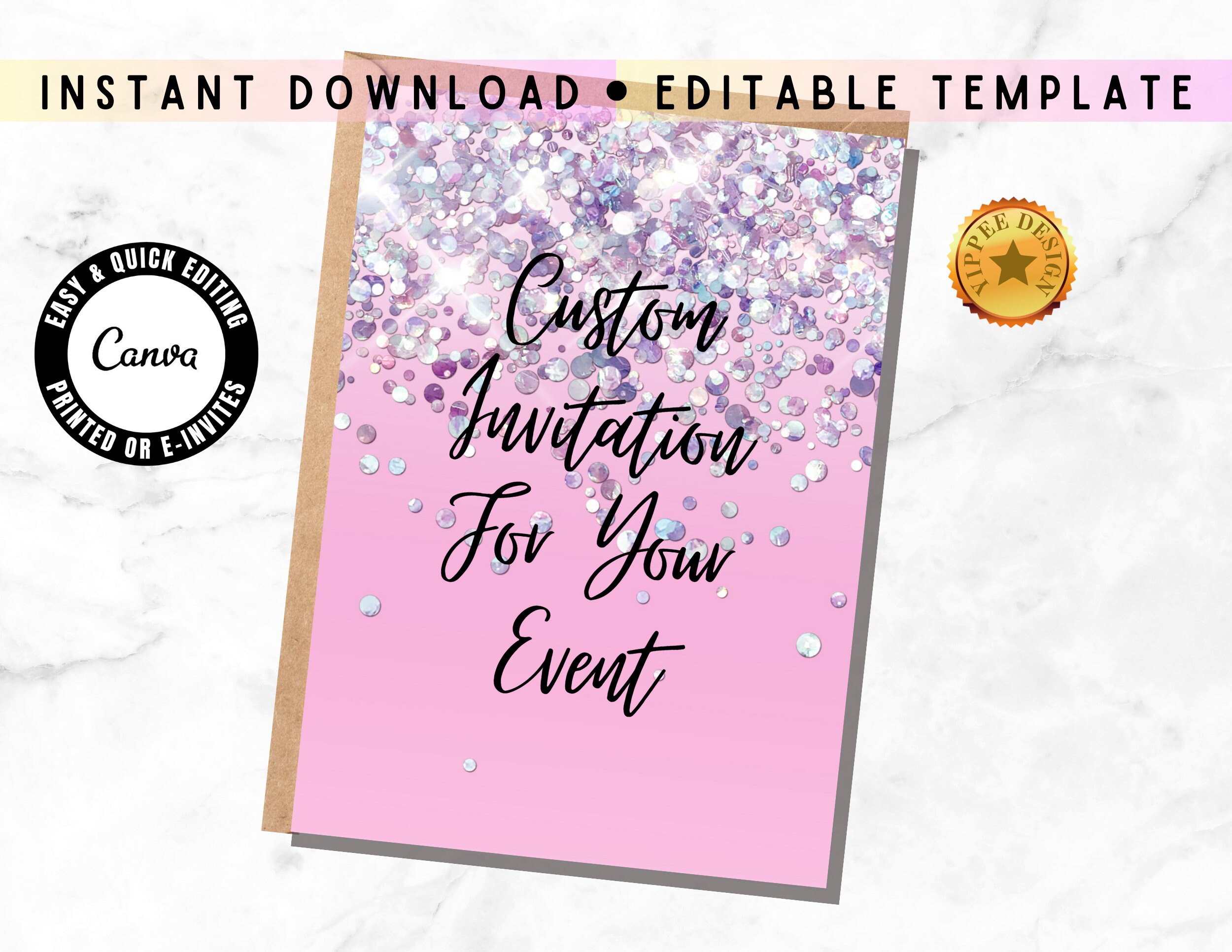 Custom Invitation Template, Birthday Party Invite, Anniversary ...