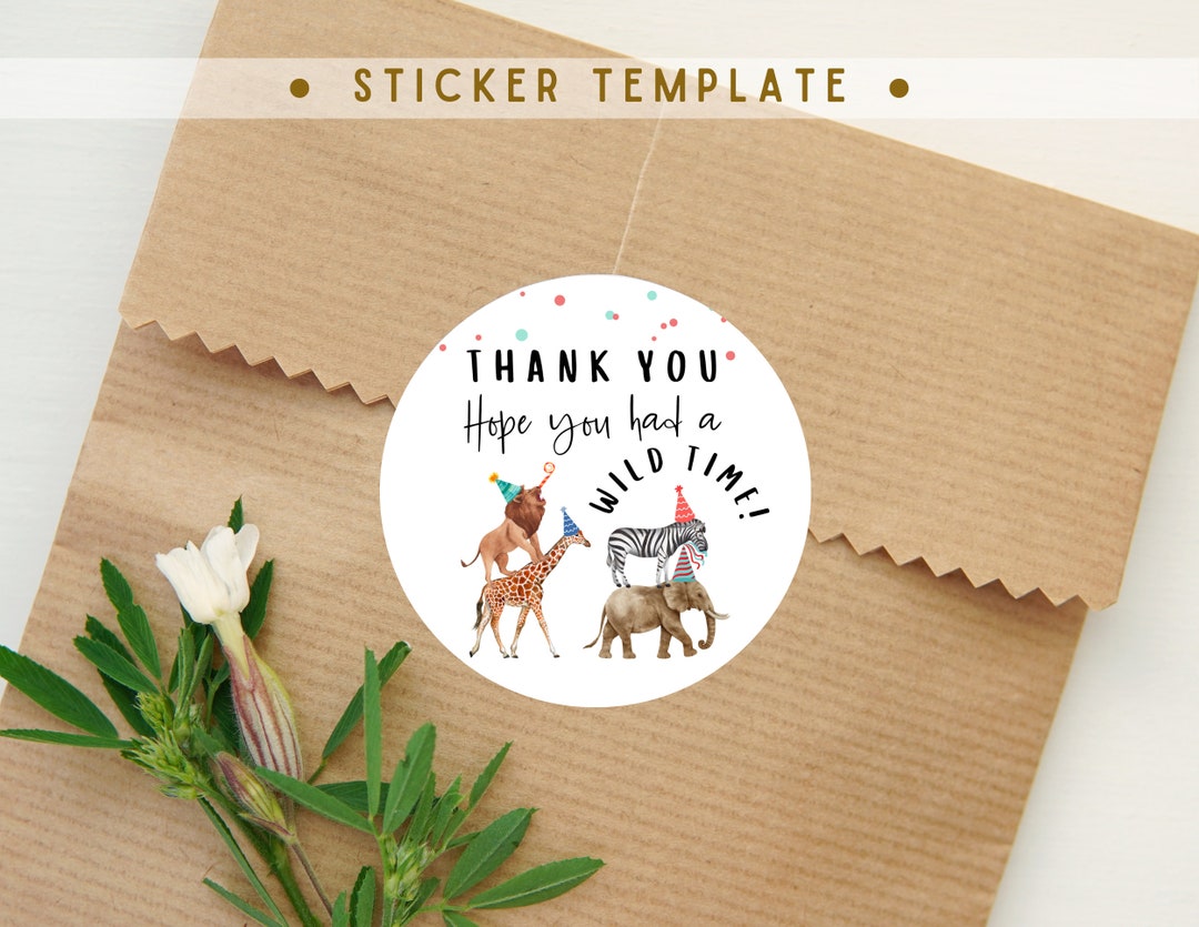 Party Animal Printable, Birthday Stickers, Gift Tags, Food Labels ...