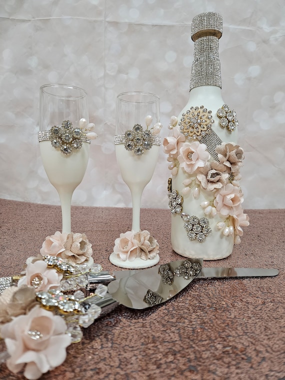 Buy Wedding Toasting Set Elegant Toasting Set for Wedding Set De Brindis Para Boda Online in India Etsy