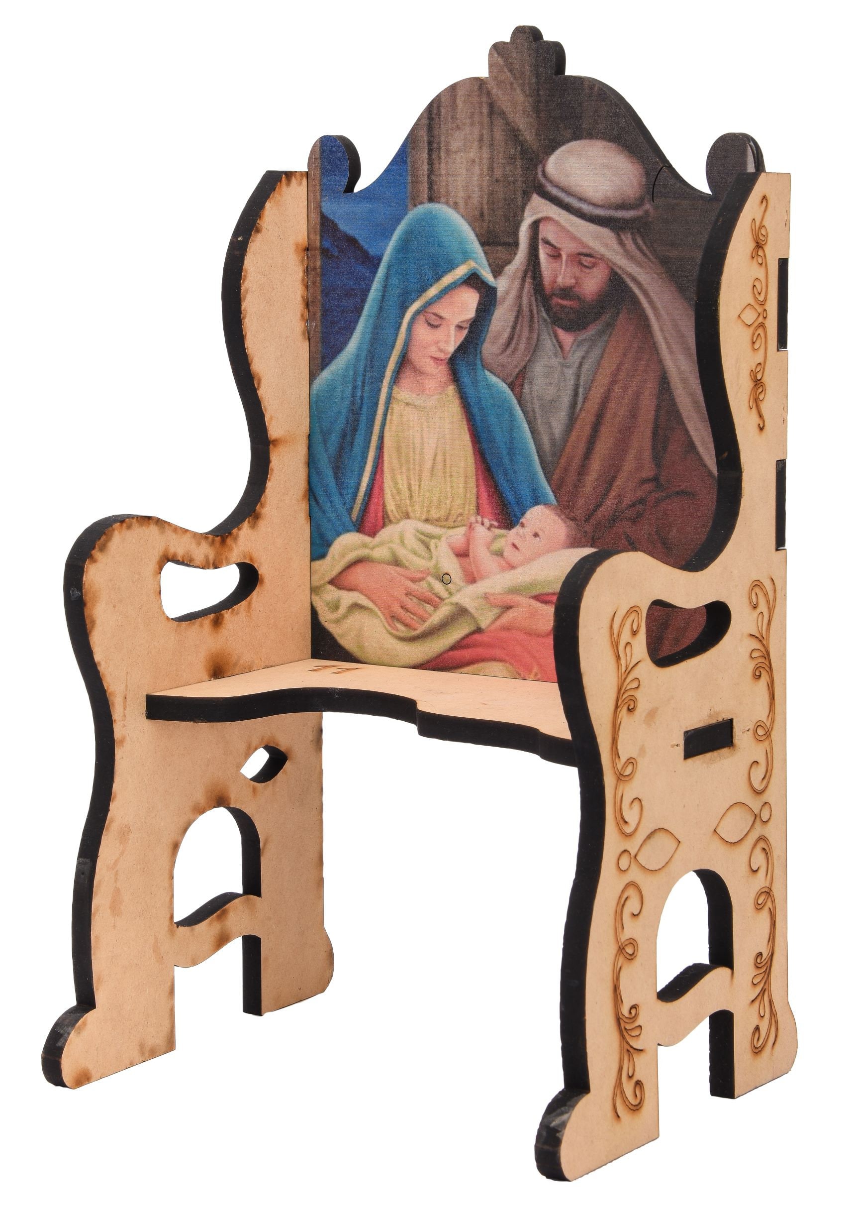 Wooden Baby Jesus Chair: Golden Nino Dios Accessory (assembly Required ...