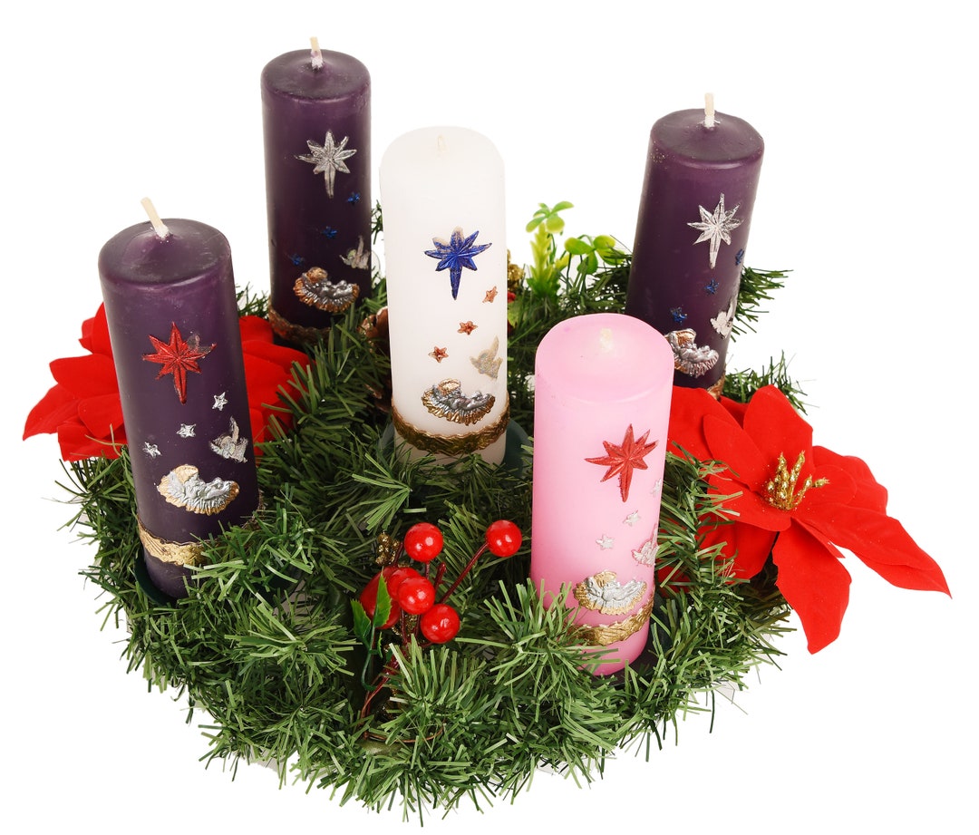 Corona De Adviento, Velas Devocionales Christmas Candles Velas ...
