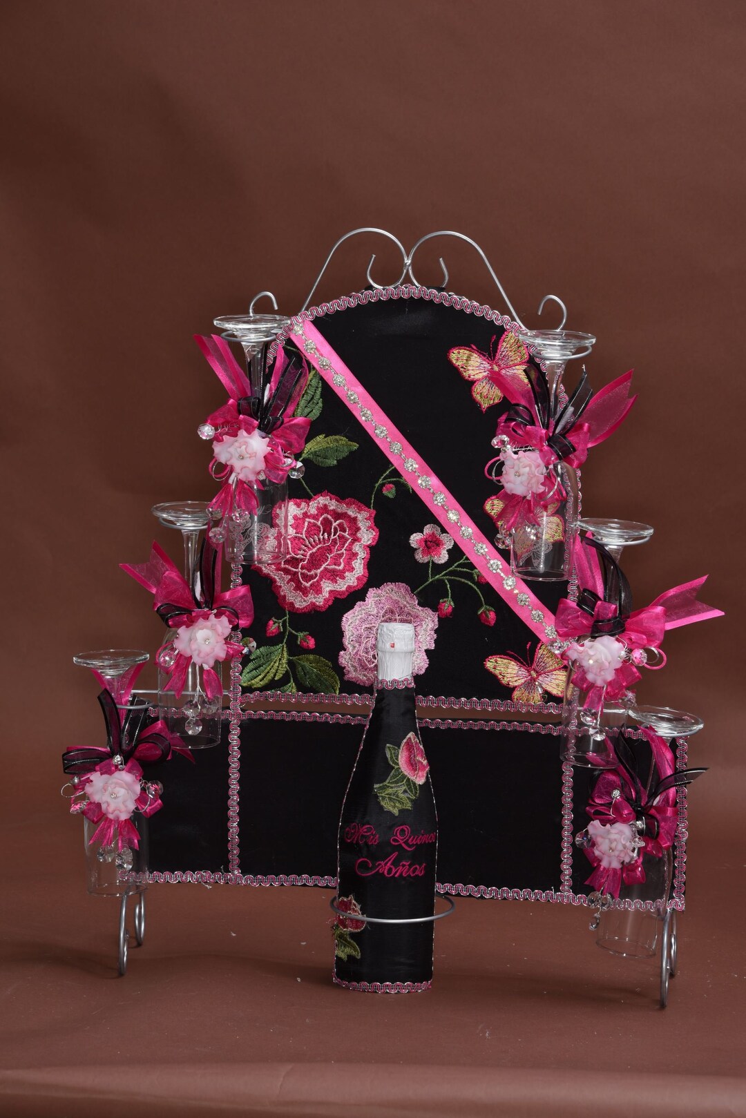 Quinceanera Toasting Set Quince Set Sweet Sixteen Flower Theme Sweet ...