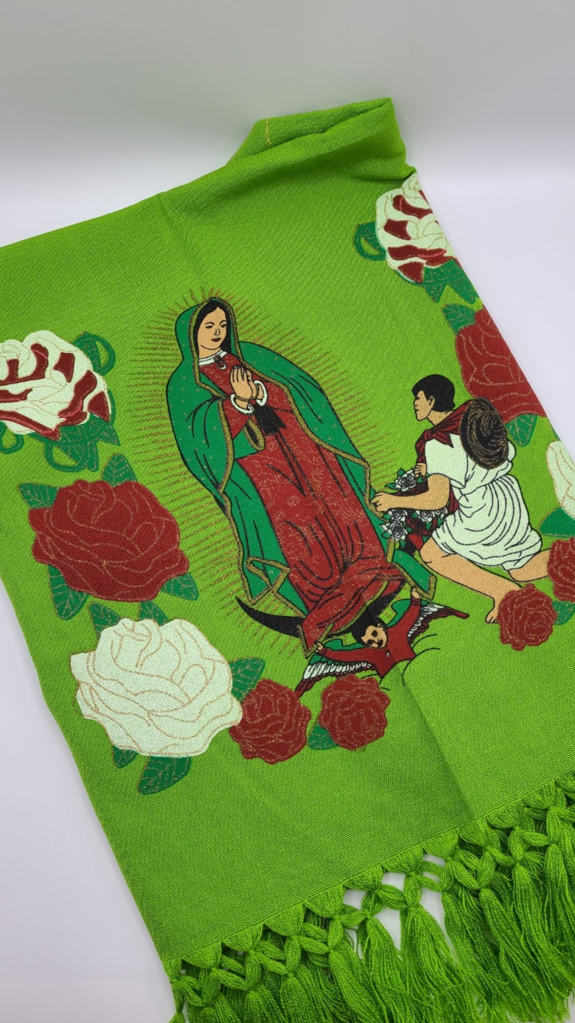 Rebozo Virgen De Guadalupe Chal Mexicano Fiesta Rebozo Hecho a - Etsy