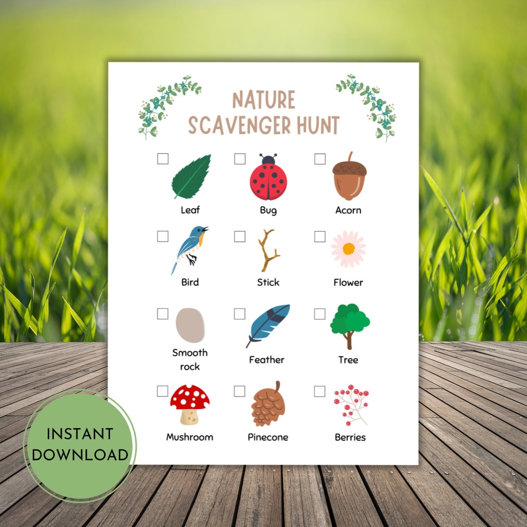 Nature Scavenger Hunt Printable for Kids | Outdoor Scavenger Hunt ...
