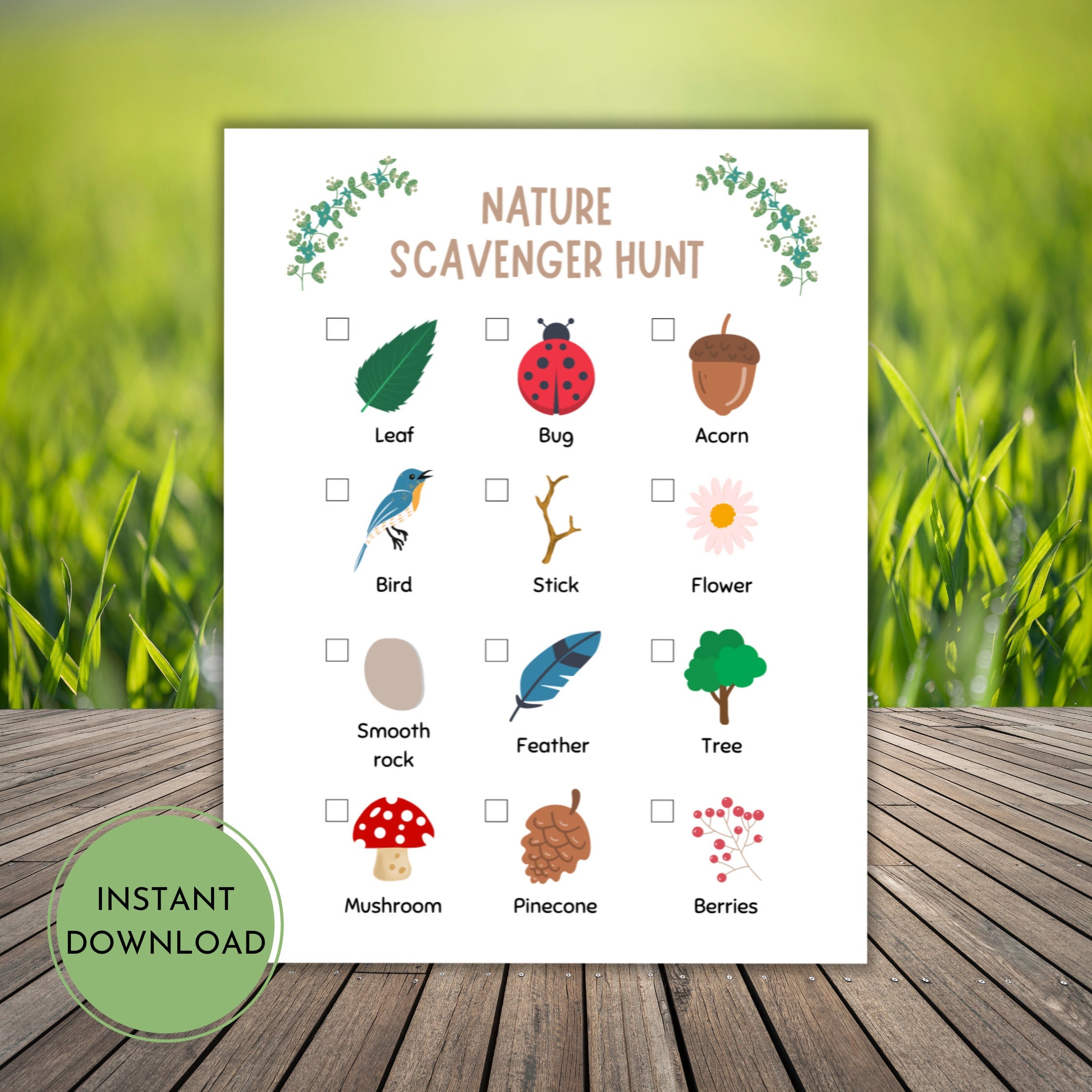 Nature Scavenger Hunt Printable for Kids | Outdoor Scavenger Hunt ...