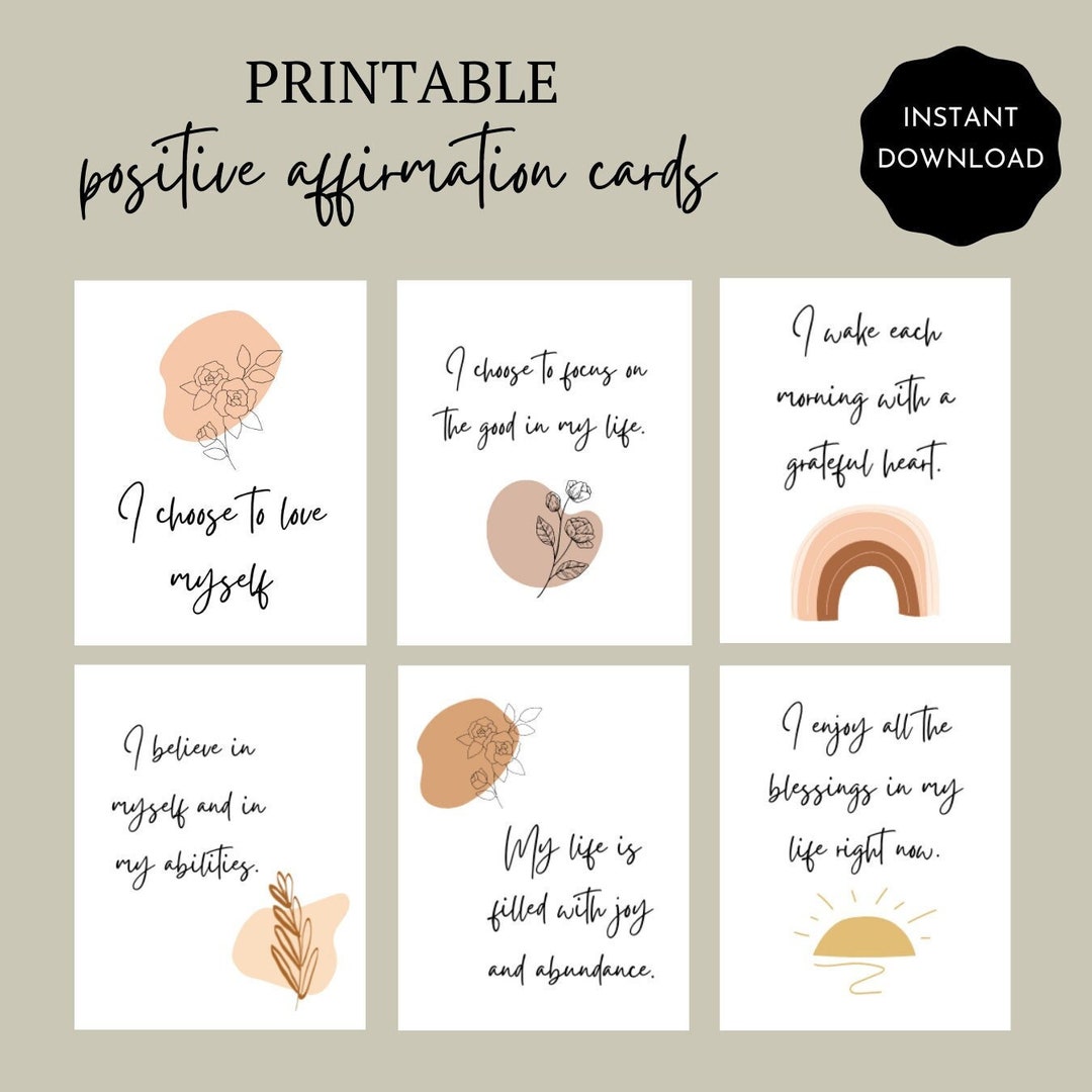Boho Printable Affirmation Cards | Manifestation Affirmation Cards ...