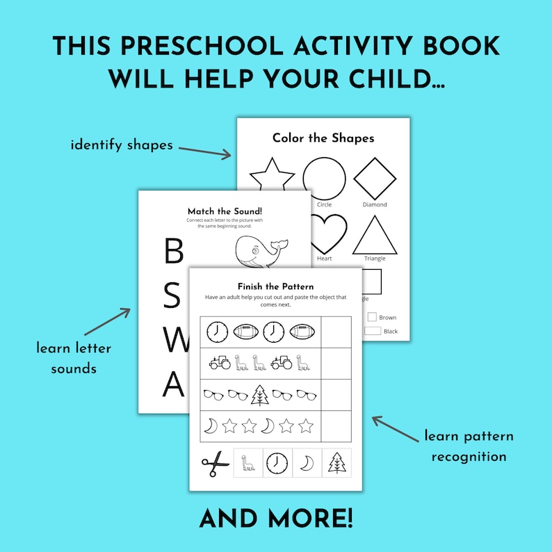 Preschool Activity Book | Printable for Toddlers | Toddler Activity ...
