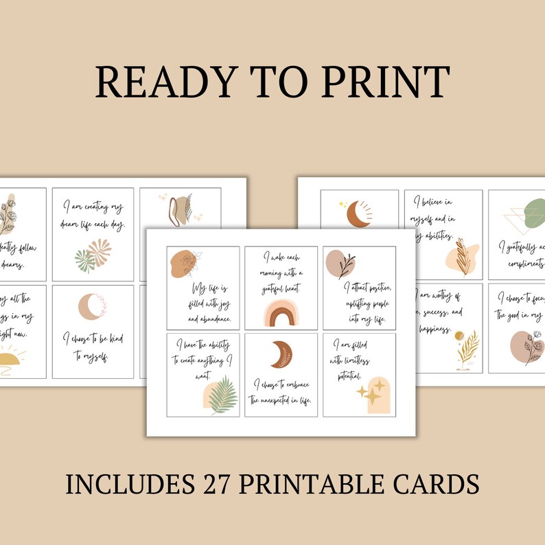 Boho Printable Affirmation Cards | Manifestation Affirmation Cards ...