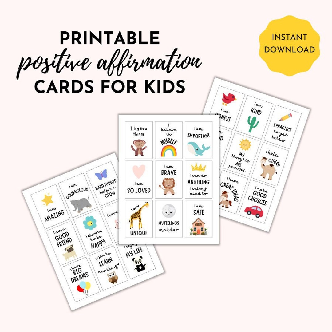 Printable Kids Affirmation Cards | Printable Affirmation Wall Art for ...
