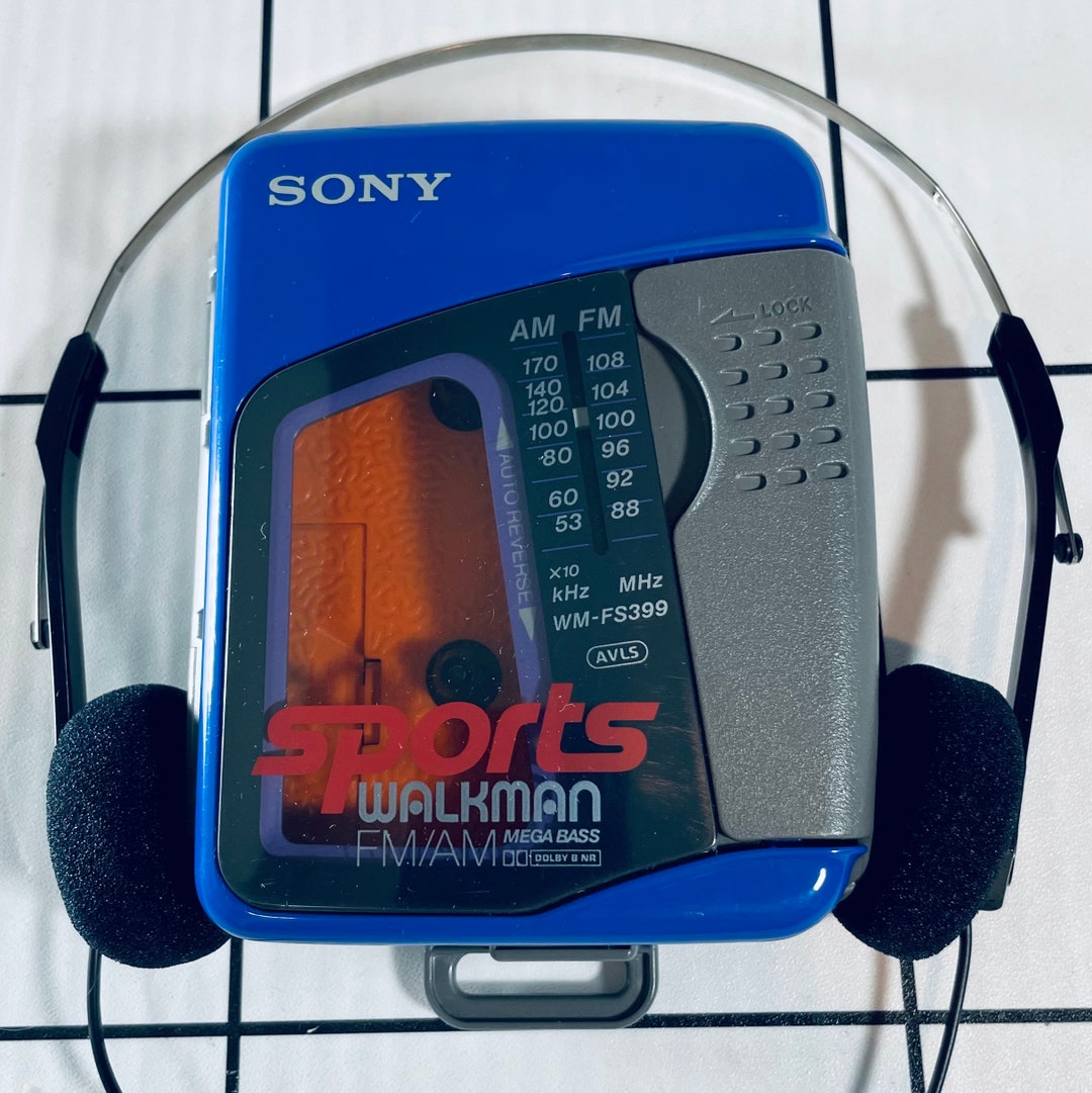 Rare Vintage Blue Sony Walkman WM-FS399 Radio Cassette Player With ...