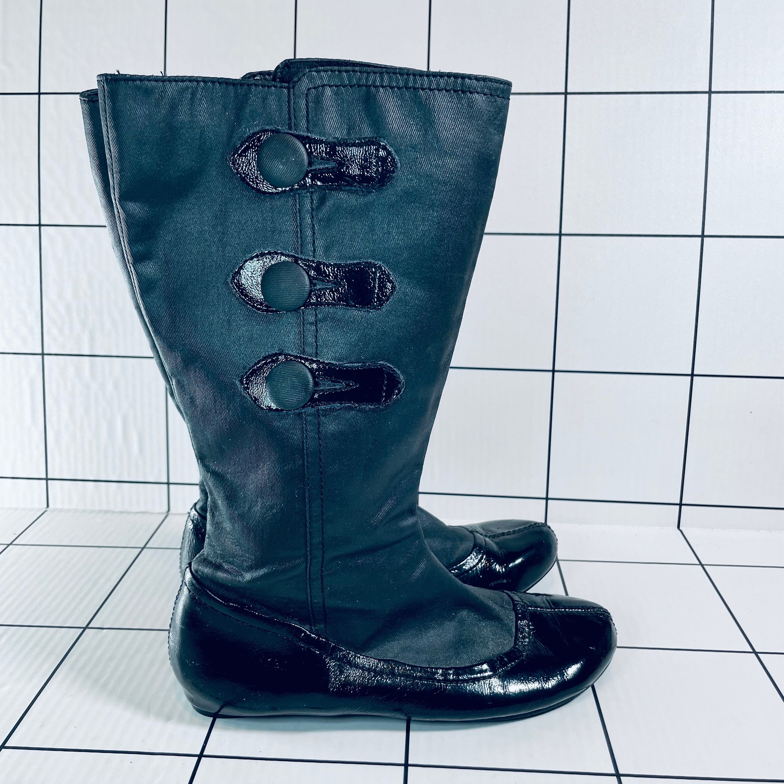 Y2K Steampunk/cosplay Black Spats Boots W9 - Etsy