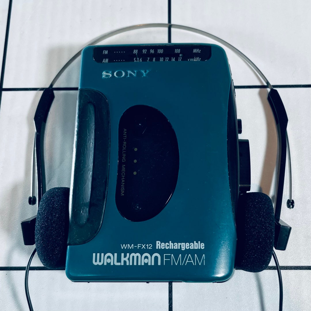 1990’s Sony Walkman Blue WM-FX12 Radio Cassette Player With Headphones ...