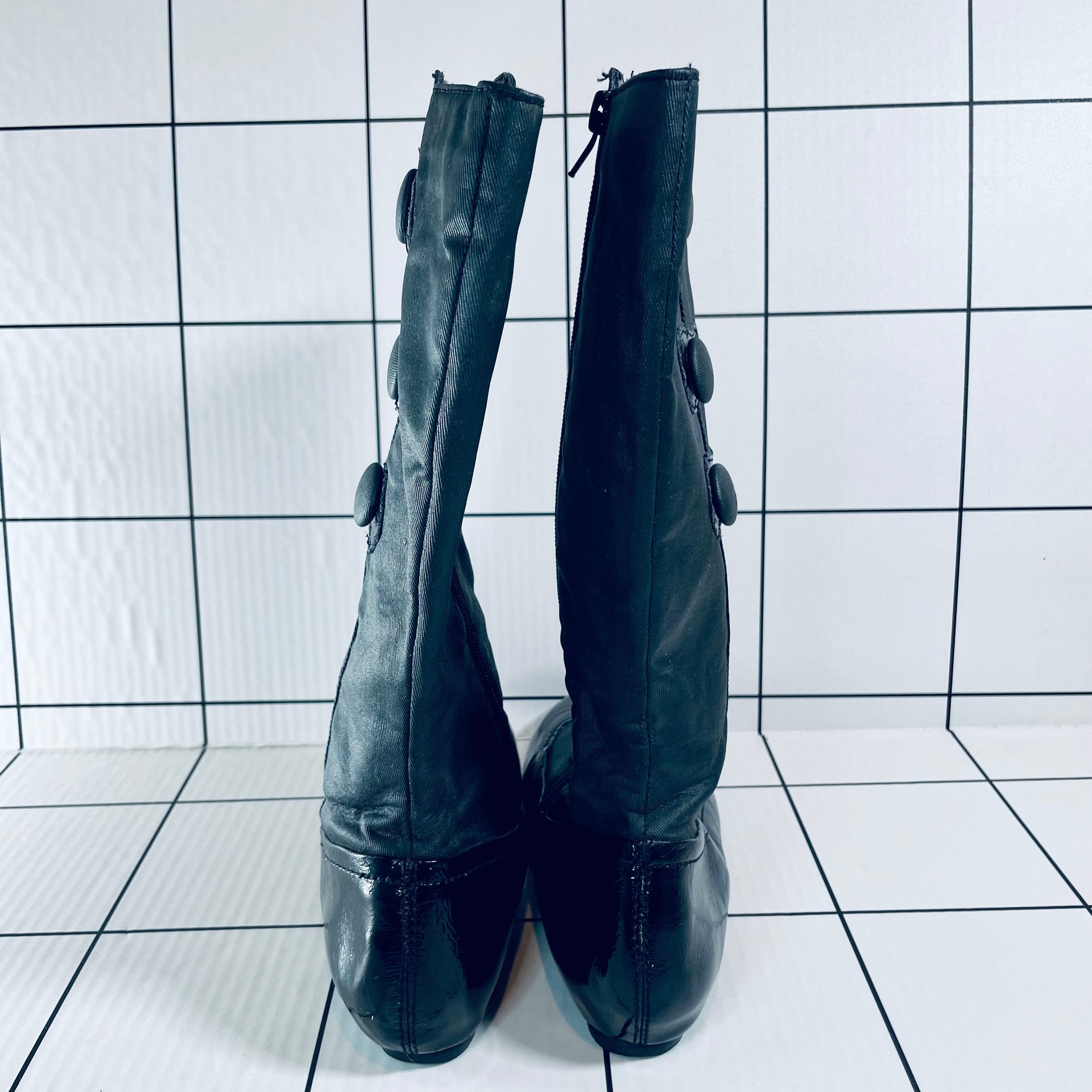 Y2K Steampunk/cosplay Black Spats Boots W9 - Etsy