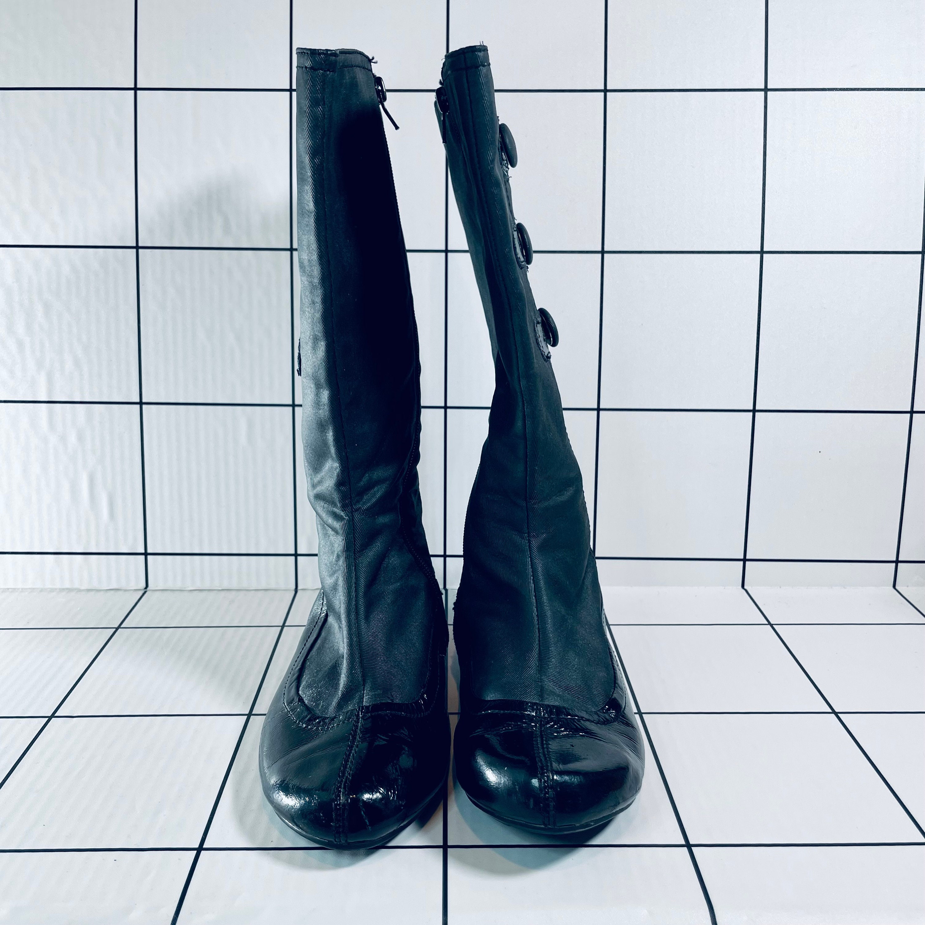 Y2K Steampunk/cosplay Black Spats Boots W9 - Etsy