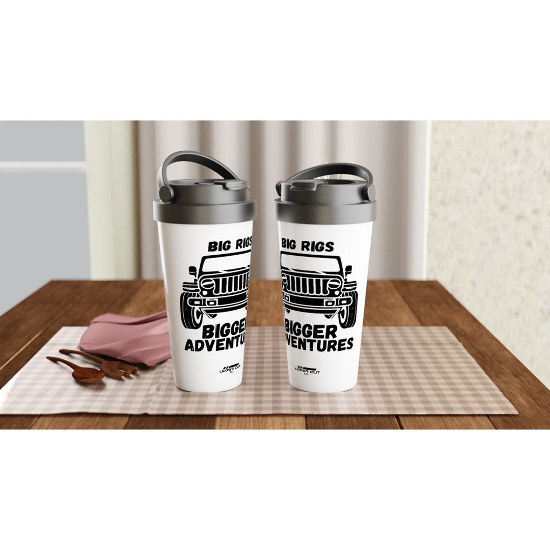 Big Rigs Bigger Adventures Jeep Driver White 15oz Stainless Steel ...
