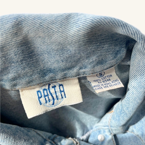 80s Sun-Faded Pasta Denim Jacket - Gem