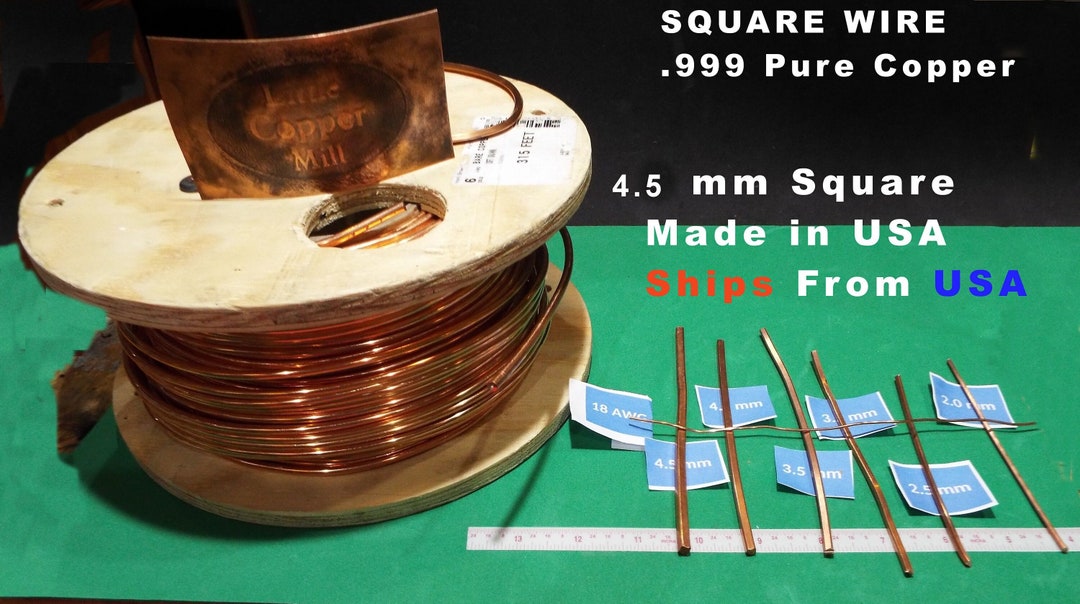 Square Copper Wire 4.5 Mm 5 Gauge 99.9 % Pure Copper Wire - Etsy