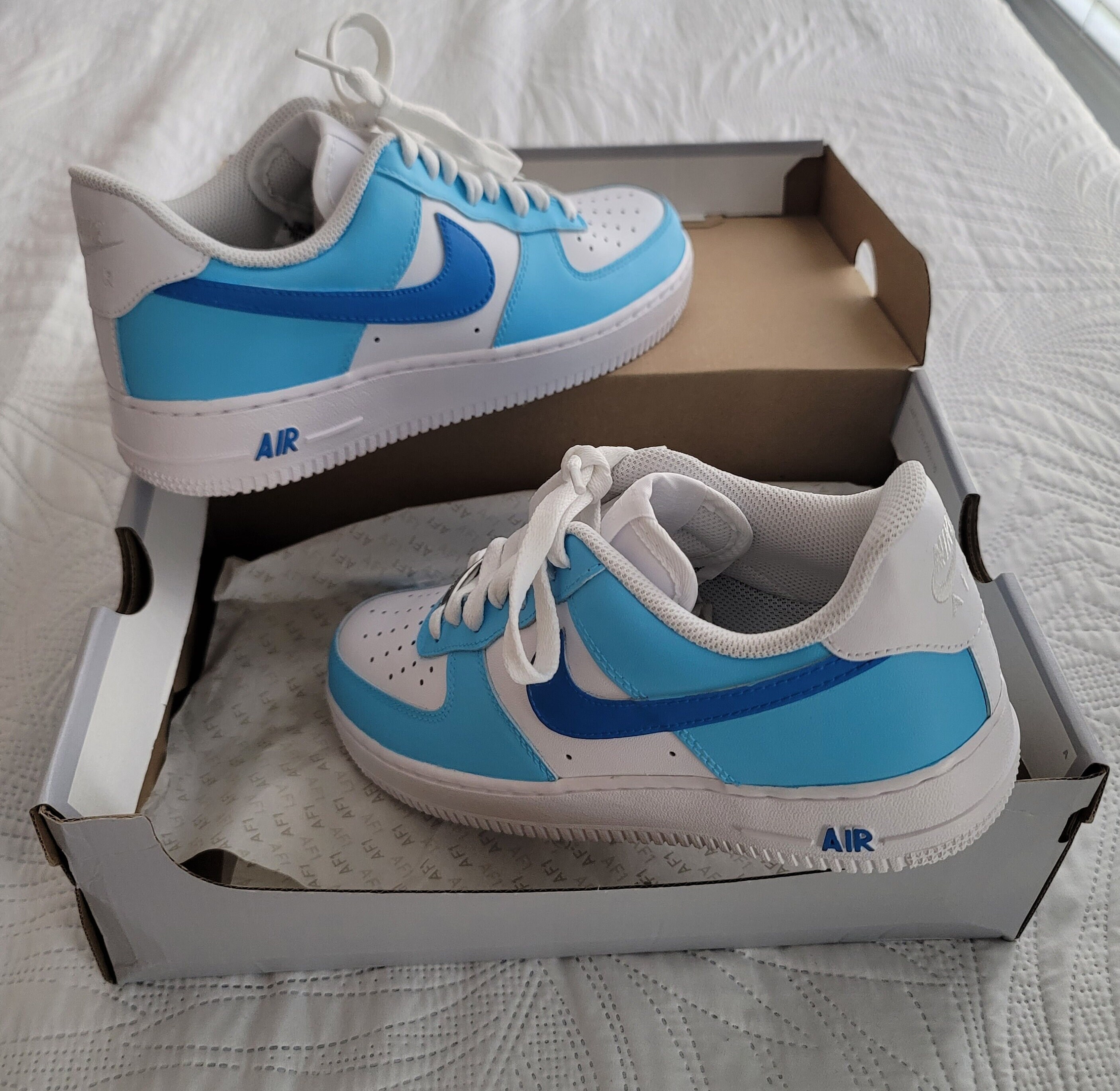 Custom Blue Air Force 1 Shoes - Etsy