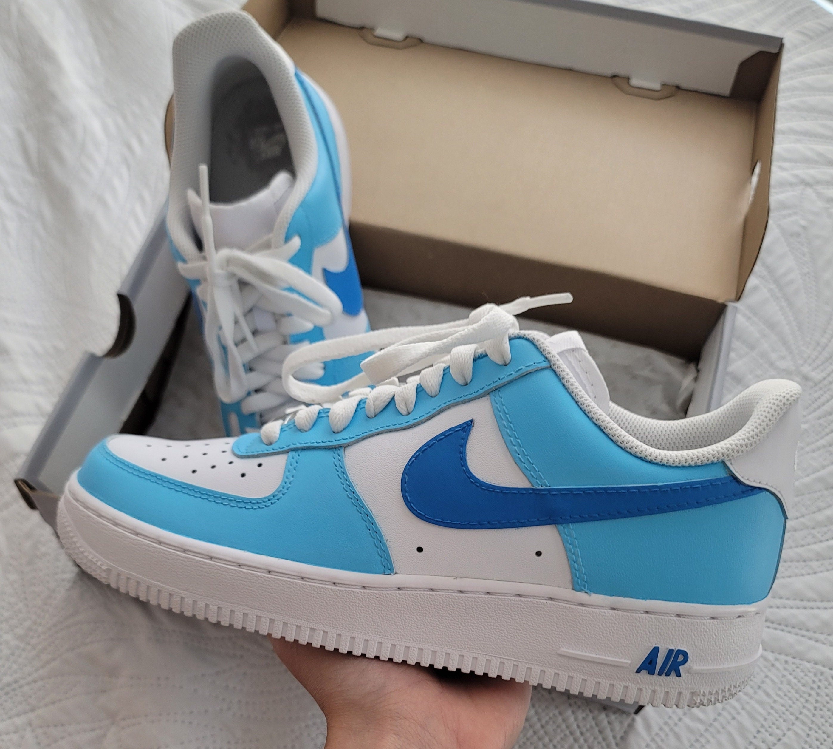 Custom Blue Air Force 1 Shoes - Etsy