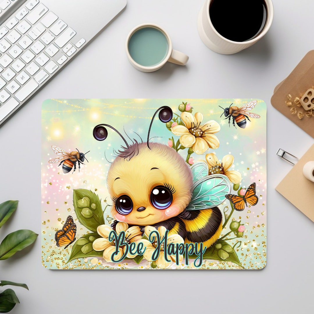 Bee Happy Little Bee Personalized Mouse Pad, Personalized Mouse Pad ...