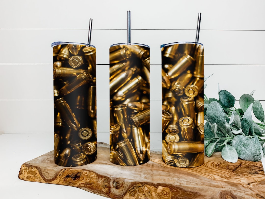 Bullets Bullets Bullets Tumbler, Personalized Tumbler, Double Wall ...
