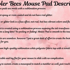 Pink Drizzle Faux Glitter Personalized Mouse Pad, Personalized Mouse ...