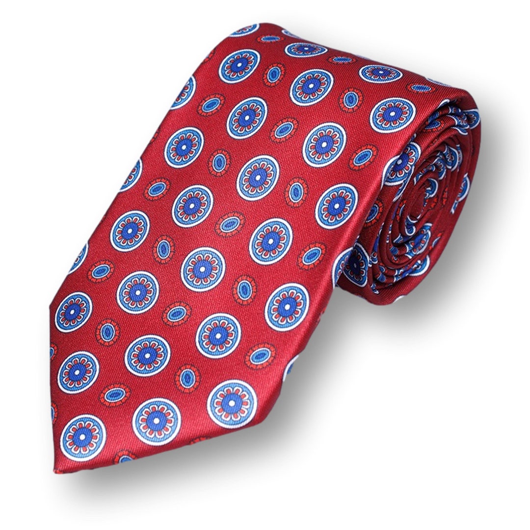 CHARLIE Men's Necktie, Skinny Necktie, Floral Print Tie, Wedding Tie ...
