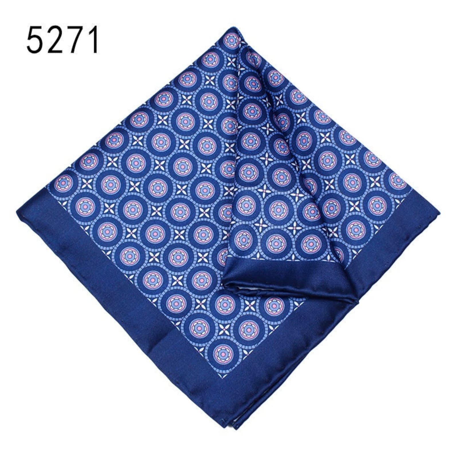 Men's Blue Pocket Square, Floral Printed, Wedding Pocket Square, Groom ...