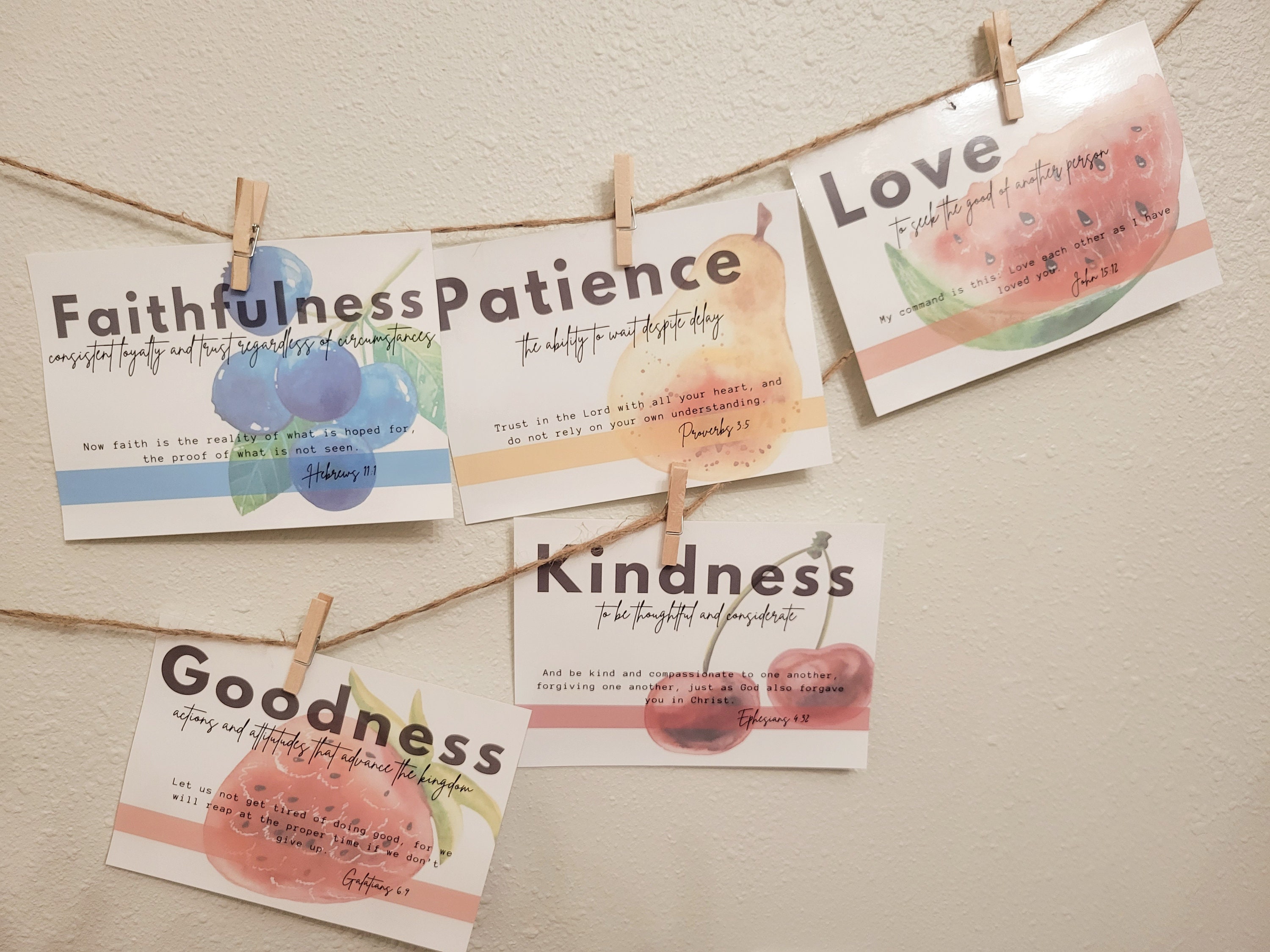 Fruit Of The Spirit Flashcards Printable