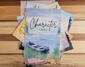 Core Value and Character Traits Cards Set of 18 Watercolor Inspired ...