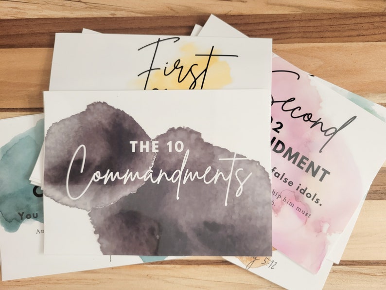 10 Commandment Flashcards - Etsy