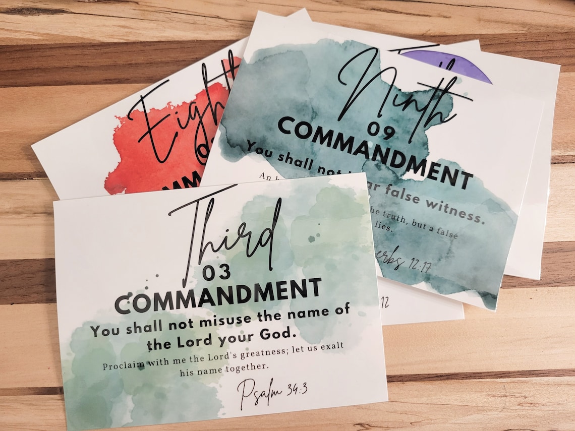 10 Commandment Flashcards - Etsy