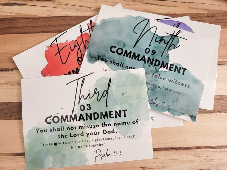 10 Commandment Flashcards - Etsy