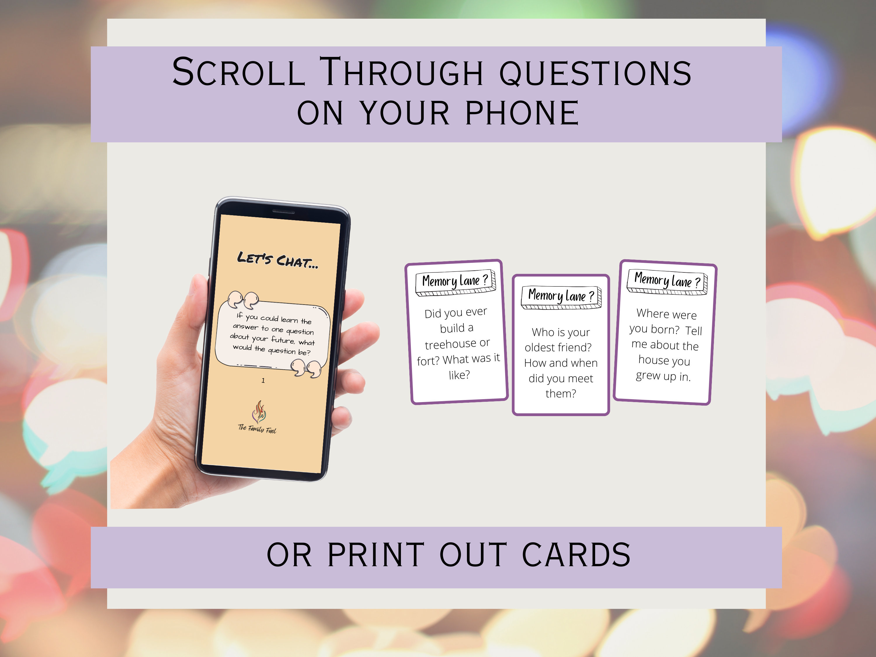 Conversation Starter Cards| Family History Questions| Discussion ...