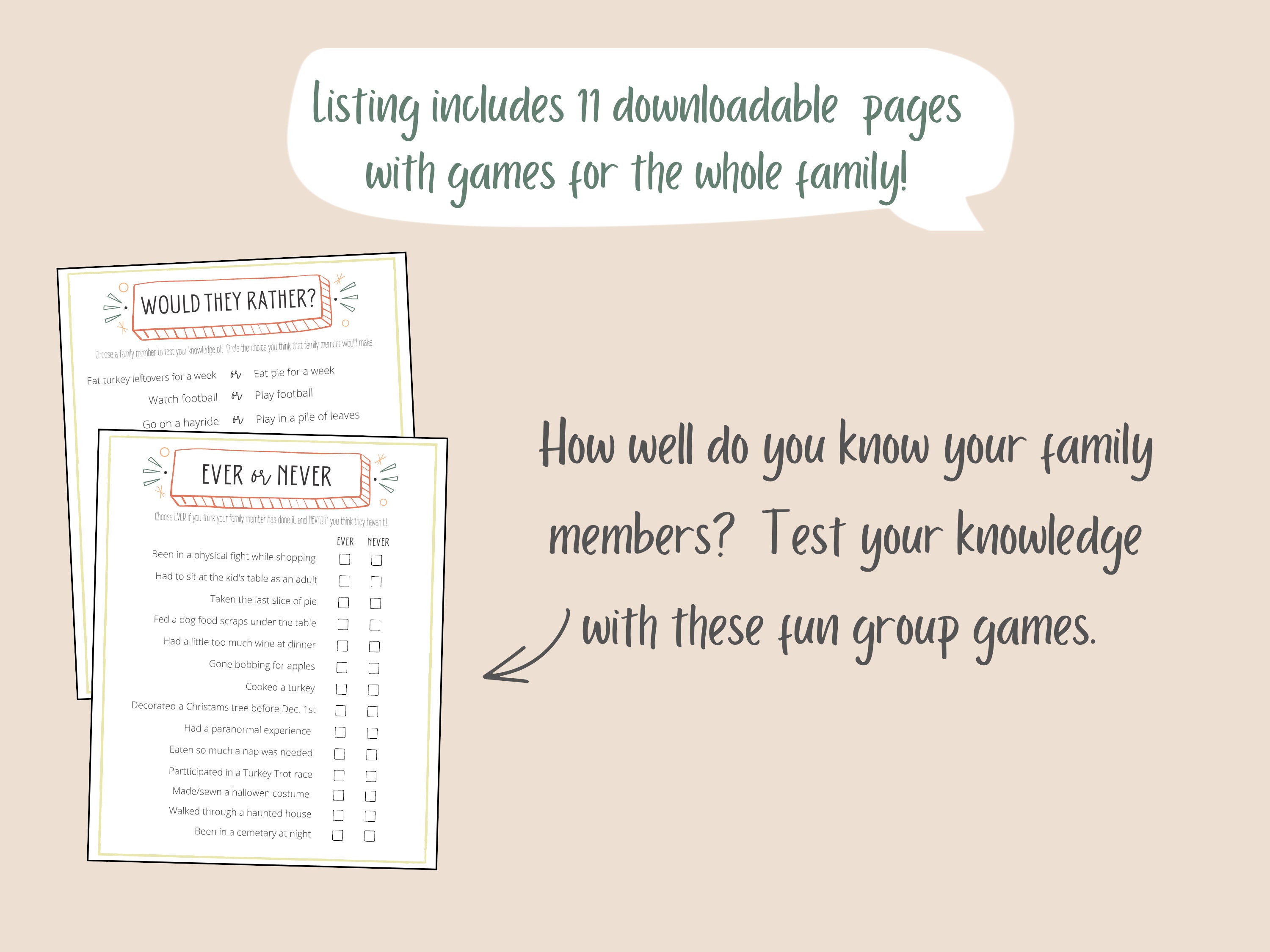Thanksgiving Family Game Bundle | Family Game Night | Conversation ...