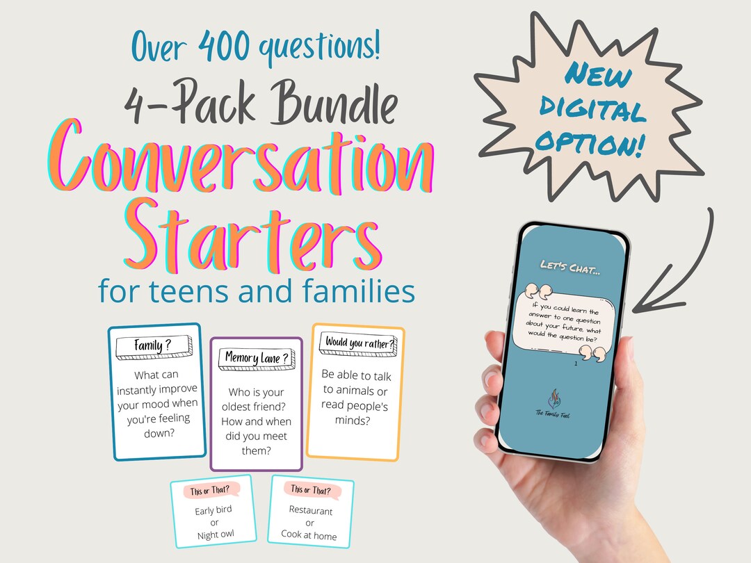 400 Conversation Starters | Conversation Cards | Homeschool Activities ...